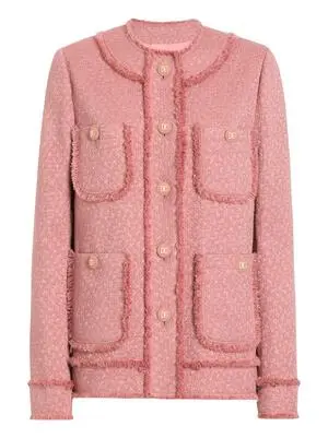 Dolce & Gabbana Dolce Gabbana Single-breasted Raschel Tweed Jacket - Pink