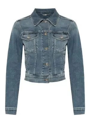 DOLCE & GABBANA Dolce  Gabbana Logo Plaque Denim Jacket