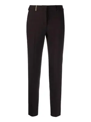 Peserico Cropped Slim-fit Trousers - Black