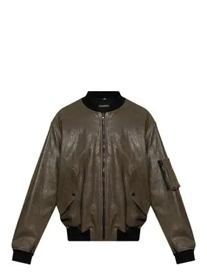Dolce & Gabbana Dolce Gabbana Logo Patch Zipped Bomber Jacket - Green