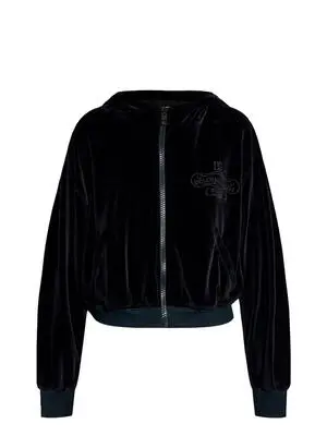 Dolce & Gabbana Dolce Gabbana Logo Embroidered Zip-up Hoodie - Black
