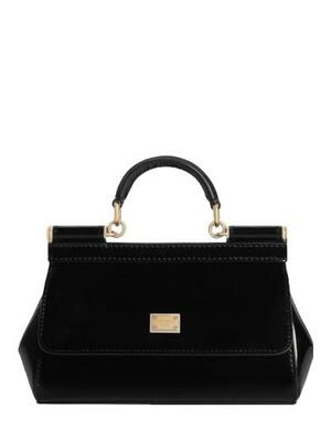 Dolce & Gabbana Dolce Gabbana Logo Plaque Small Sicily Handbag - Black