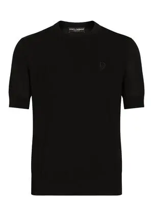 Dolce & Gabbana Logo-embroidered T-shirt - Black
