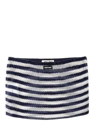 MIU MIU Embroidered Beaded Miniskirt
