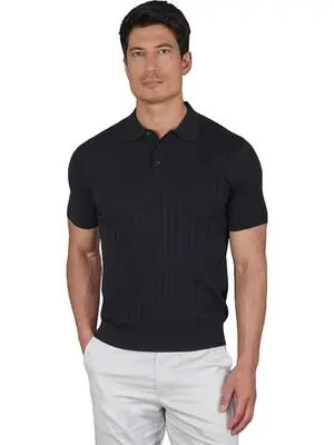 PAUL JAMES Cotton Selection Knit Polo Shirt - Black