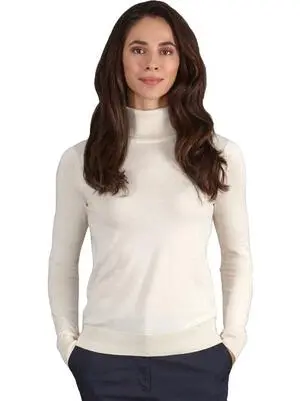 PAUL JAMES Cotton Roll Neck Long Sleeve Sweater - Ecru