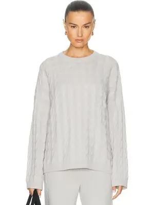 LISA YANG Seymour Sweater In Light Grey - Seashell