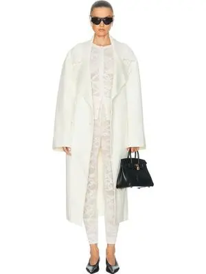 THE ELDER STATESMAN Pointelle Fitted Cardigan - Bone