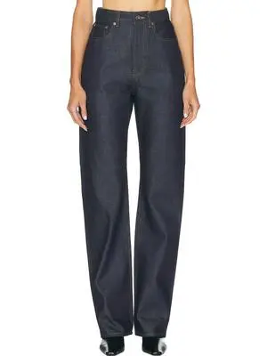 JW Anderson High Wasited Straight Leg In Blue - Indigo
