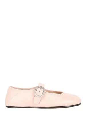 Bottega Veneta Veneziana Mary Jane Ballerina Flat - Terra Pink