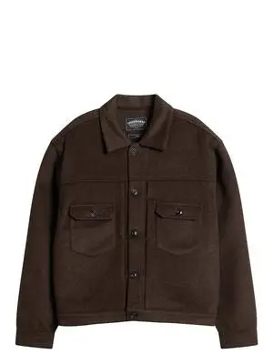 FRIZMWORKS Solid Wool Trucker Jacket - Brown