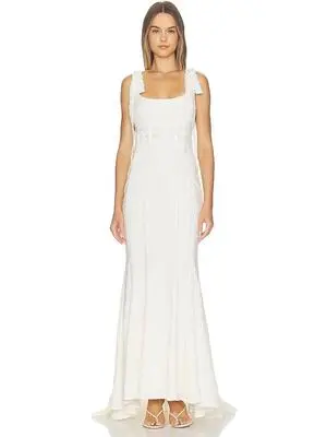 V. CHAPMAN X Kristopher Brock Seville Dress In White - Eggshell