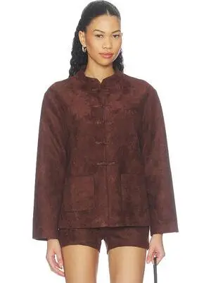 Amanda Uprichard Brooklyn Jacket In Brown - Cocoa