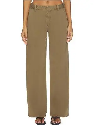 Good American Low Slung Baggy Trouser In Brown - Tea Bark