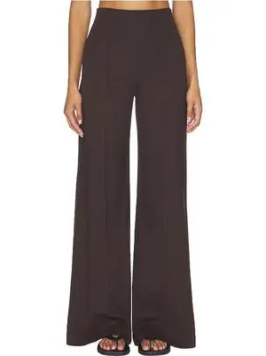 RIPLEY RADER Ponte Knit Long Wide Leg Pant - Chocolate