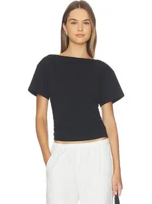 MADISON THE LABEL Madison The Label Oxford Top In Black.