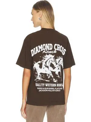 DIAMOND CROSS RANCH Diamond Cross Ranch Shop Tee In Brown.