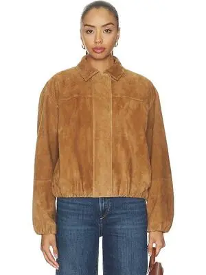 Joe's Jeans The Bella Suede Bomber Jacket In Tan - Nutmeg