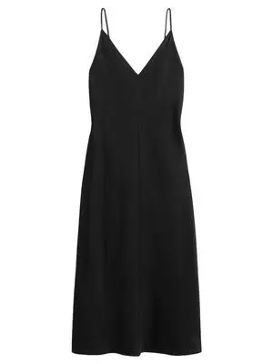Cos Crepe Midi Slip Dress - Black