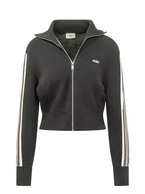 AUTRY Side-stripe Zip-up Sweatshirt Grey