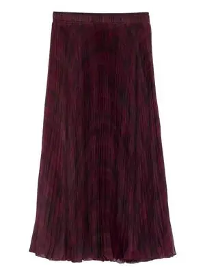 Ermanno Scervino Plissé-effect Patterned Midi Skirt - Red