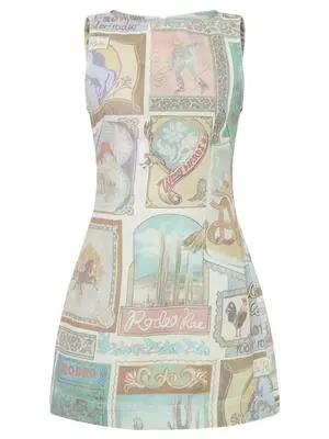 ALEMAIS Mini Andie Graphic-print Dress - Neutrals