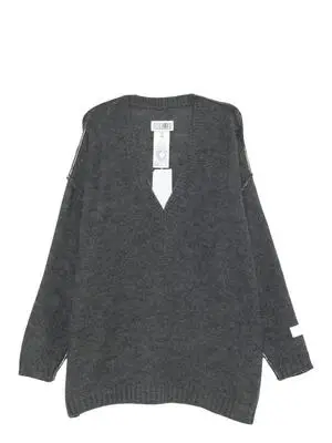 MAISON MARGIELA Oversized V-neck Sweater - Grey
