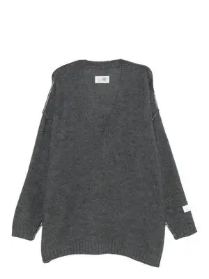 MAISON MARGIELA Oversized V-neck Sweater - Grey