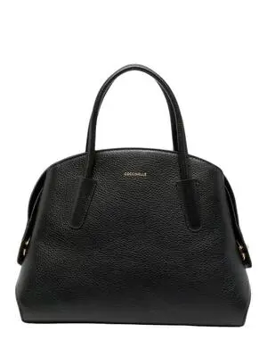 COCCINELLE Grained Leather Tote Bag - Black