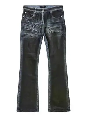 PURPLE BRAND P004 Dirty-coated Flared Jeans - Black