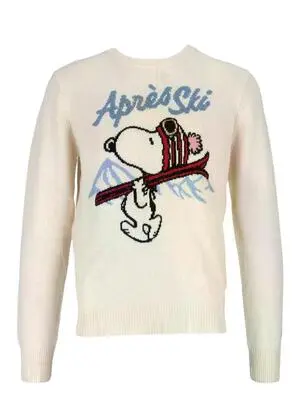 MC2 SAINT BARTH X Snoopy-intarsia Lurex-knit Sweater - Neutrals
