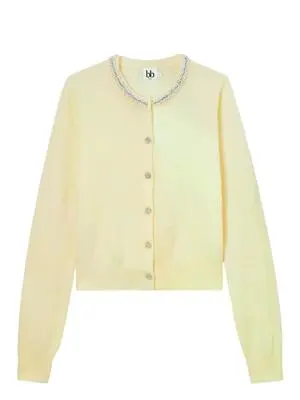 B+AB Faux-pearl Embellished Cardigan - Yellow