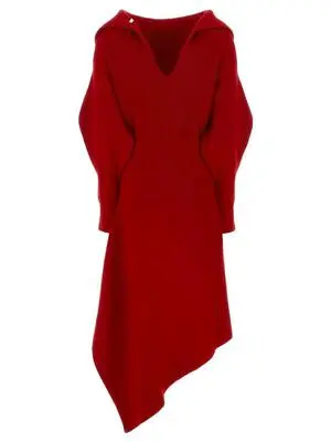 Givenchy Slashed Midi Dress - Red