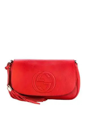 Gucci Soho Chain Leather Medium Crossbody Bag - Red