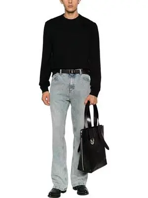 SUNFLOWER Ribbed-knit Crew-neck Sweater - Black