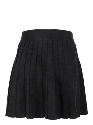 MC2 SAINT BARTH Pleated Knitted Mini Skirt - Grey