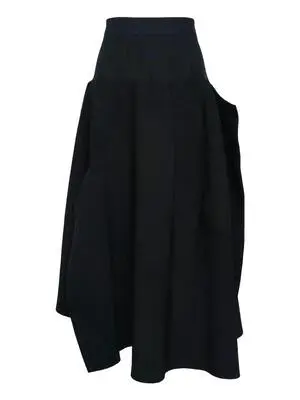 CFCL Pottery-crease Asymmetric Midi Skirt - Black