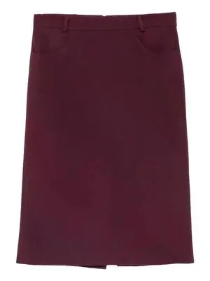 Ermanno Scervino Belt-loop Rear-slit Midi Skirt - Red