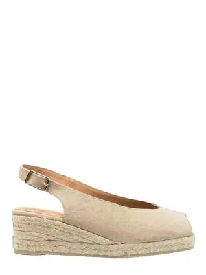 CastaÑer Dosalia Wedged Slingback Peep-toe Espadrilles - Neutrals