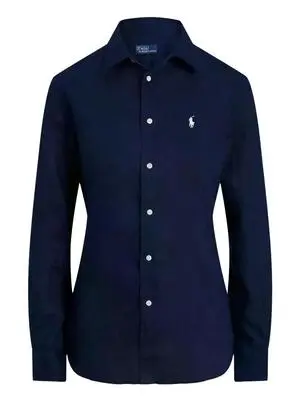 Polo Ralph Lauren Logo-embroidered Linen Shirt - Blue