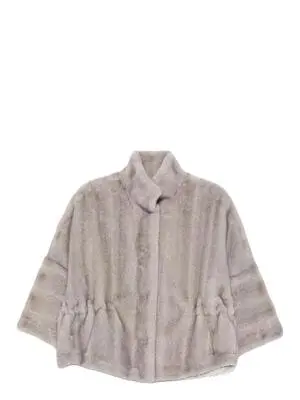VALENTINI 1972 Faux-fur Wide-sleeve Jacket Grey