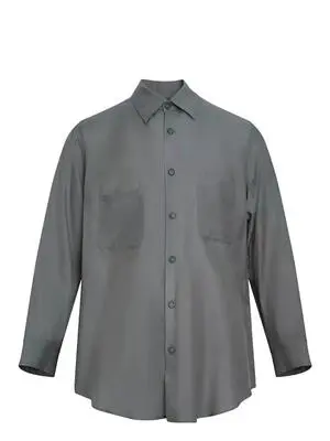 Yohji Yamamoto Patch-pocket Long-sleeve Shirt - Grey