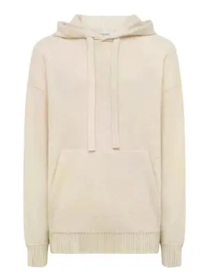 LANEUS Drawstring Pouch-pocket Hoodie - Neutrals