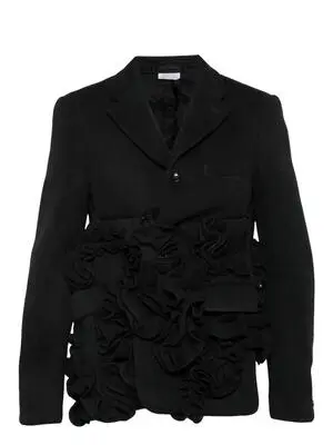 Comme Des Garçons Ruffled Blazer - Black
