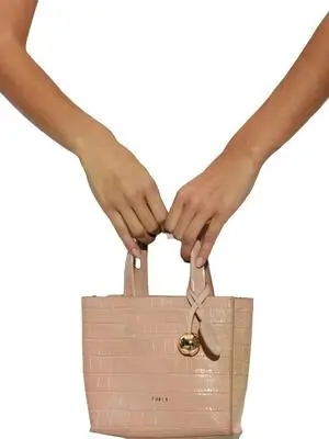FURLA Divide Croc-effect Leather Mini Bag