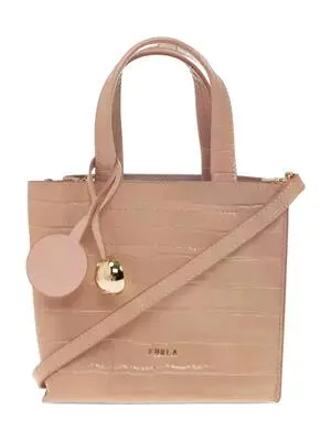 Furla Divide Croc-effect Leather Mini Bag Neutrals