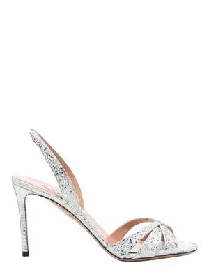 AQUAZZURA Metallic-effect Slingback Sandals