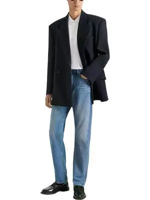 Givenchy Couture Seam Straight Fit Shadow Washed Jeans - Blue