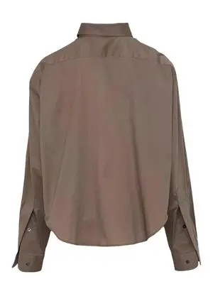 Vaquera Button-down Curved-hem Shirt - Brown