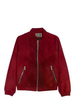MITILIANE COUTURE Suede Zip-up Jacket - Red